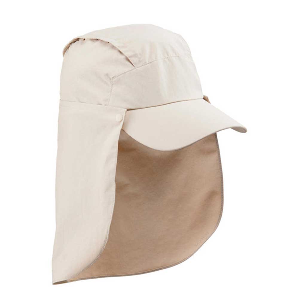 Forclaz Anti-UV Cap with removable neck protection - Off White ...
