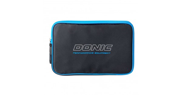 Donic Single Cover Pixel Racket Cover-Black&Cyan Blue