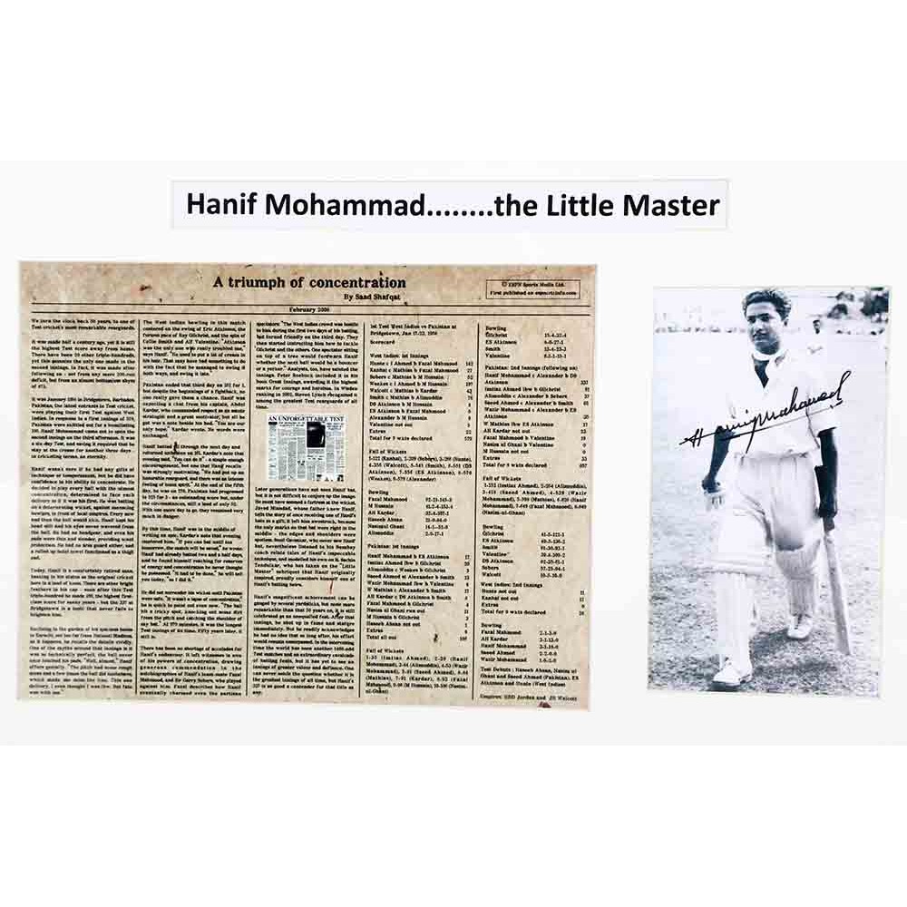 Hanif Mohammad's Historic Photograph with Autograph - TheSportStore.pk